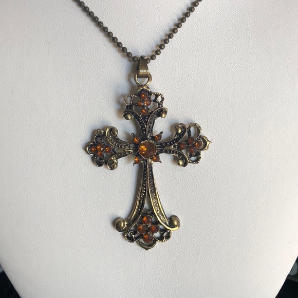 Jewelry | Rhinestone Cross Necklace | Poshmark